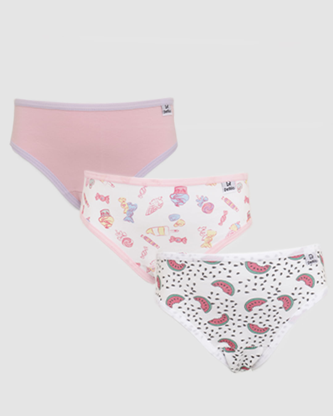 Kit 3 Calcinhas Infantil Del Rio Biquíni Azul Rosa E Branca | Lojas Torra