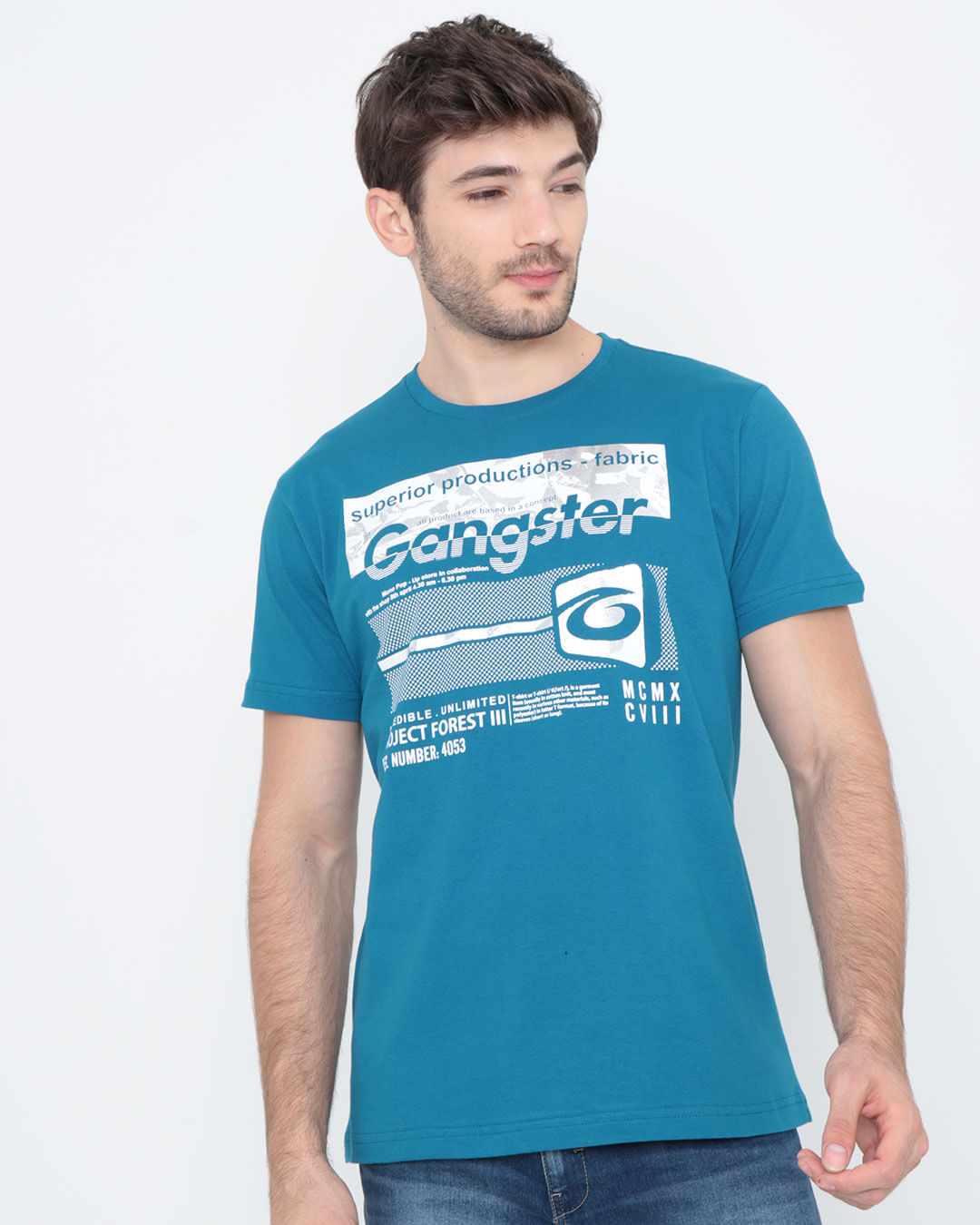 Camiseta Masculina Gangster Azul | Lojas Torra