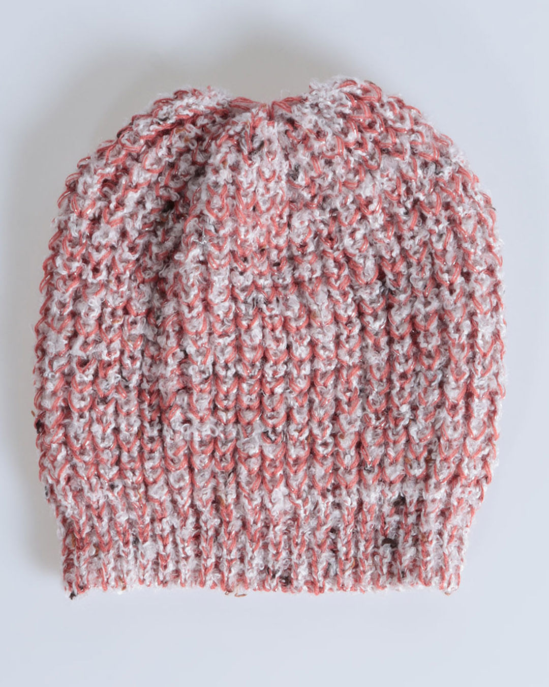 Gorro Tricot Com Lurex Branco e Laranja | Lojas Torra