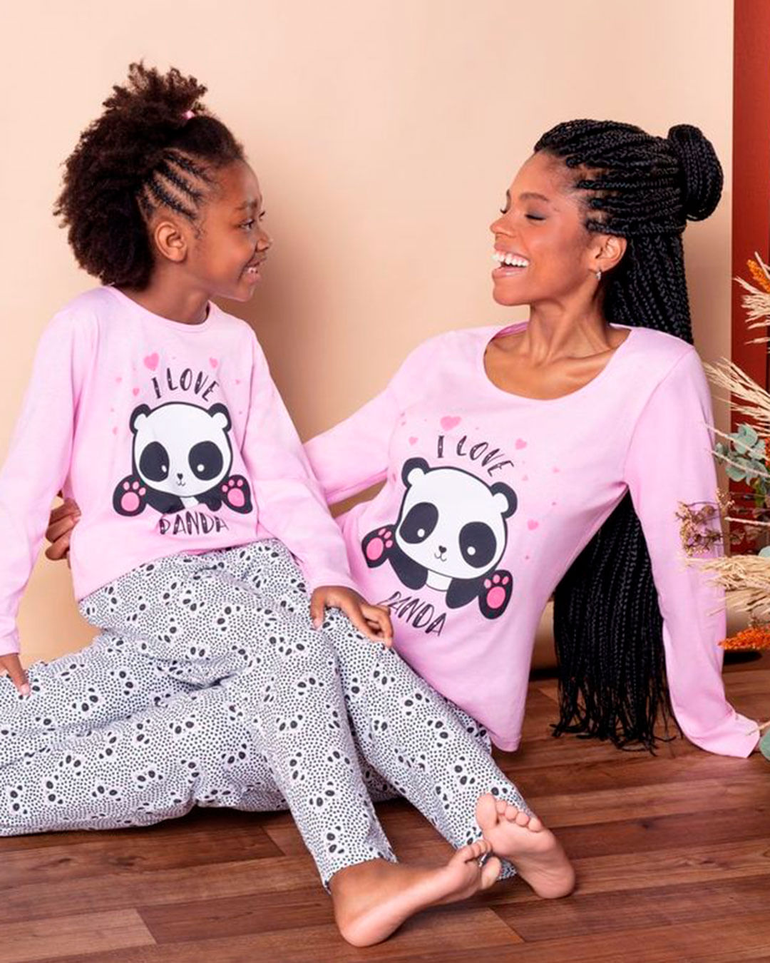 Pijama Infantil Longo Pandas Rosa Claro | Lojas Torra
