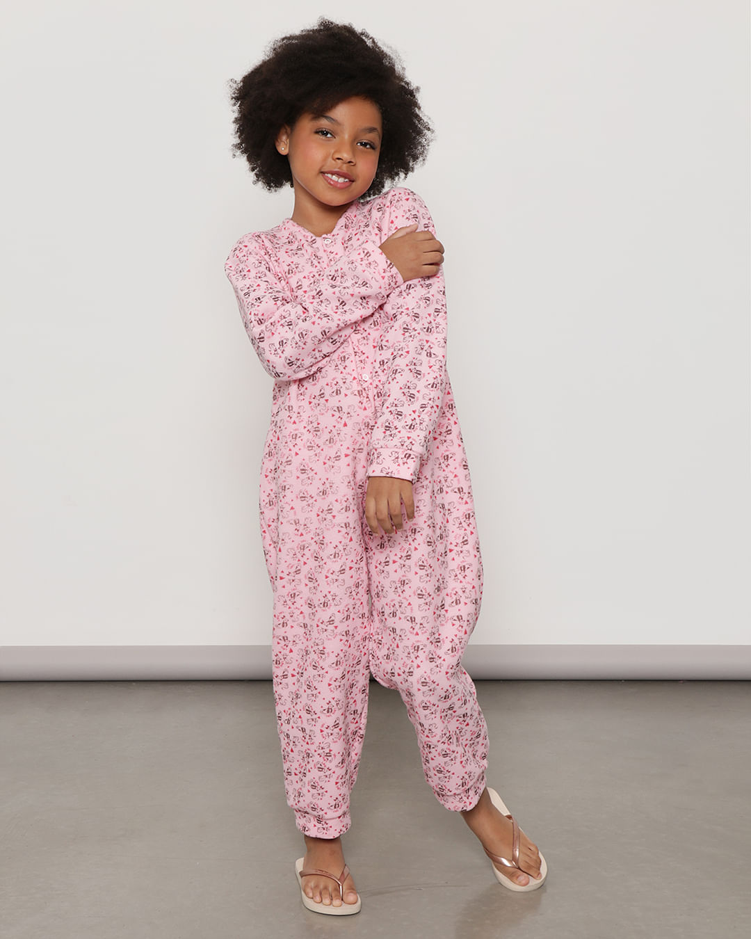 Macacão Infantil Soft Estampa Bichinhos Rosa