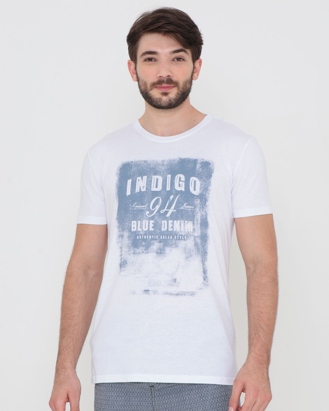 Camiseta Com Estampa Indigo Manga Curta Branca | Lojas Torra