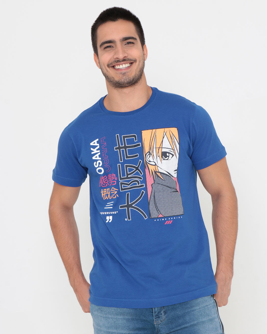 Camiseta Manga Curta Estampa Animes Azul | Lojas Torra