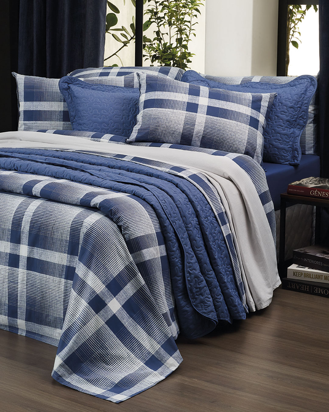 Jogo de Cama King Indigo 150 Fios Santista Azul | Lojas Torra