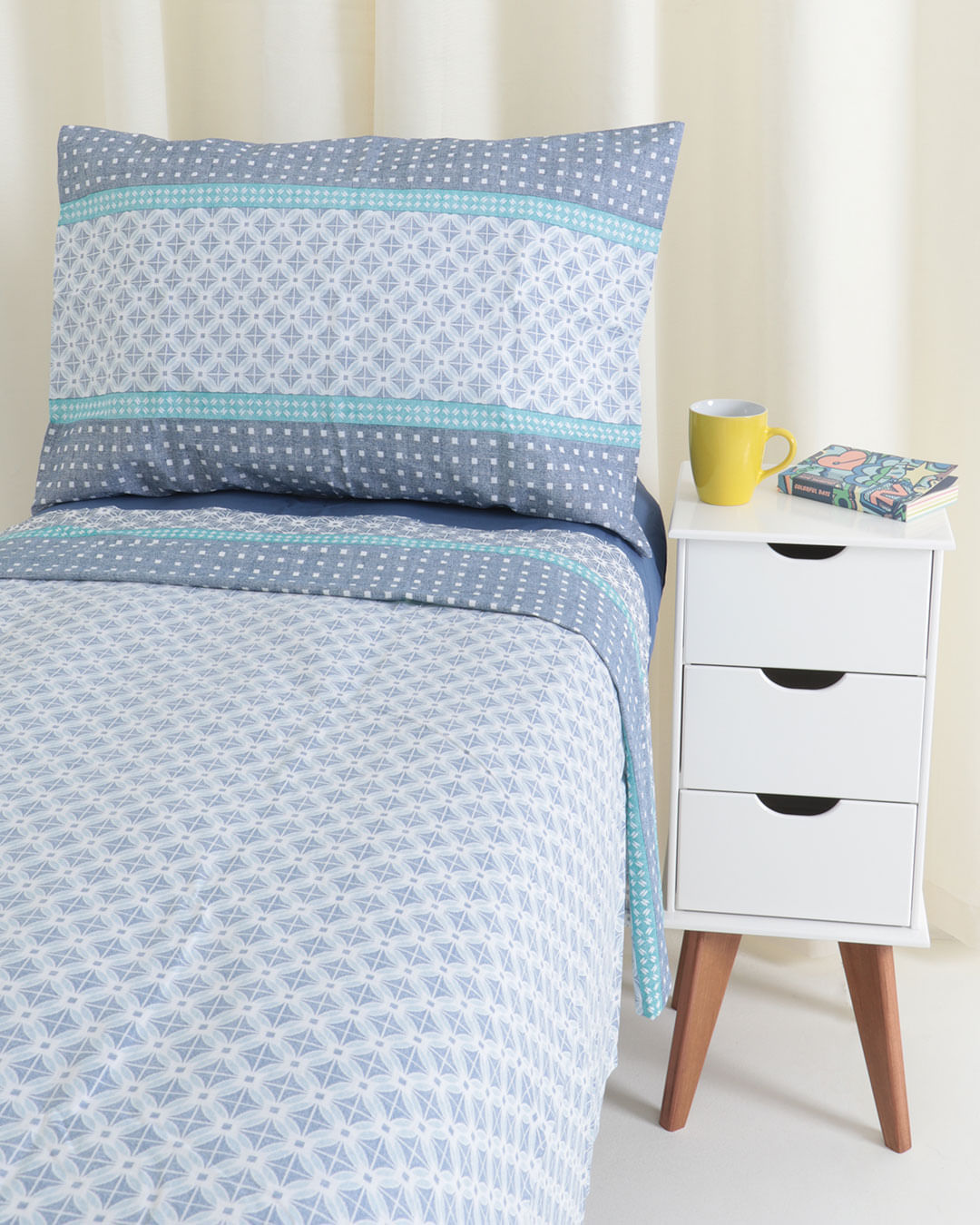 Jogo de Cama Solteiro 3 Peças Santista Índigo Azul | Lojas Torra ...