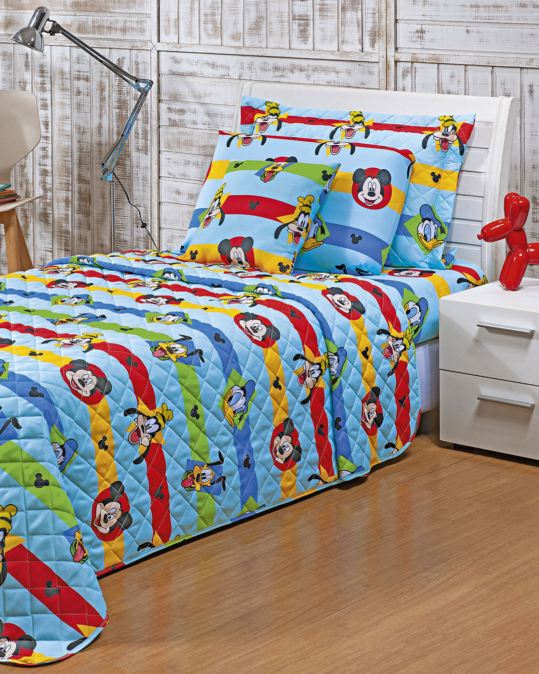 Colcha Infantil Solteiro Mickey Disney Azul Claro | Lojas Torra