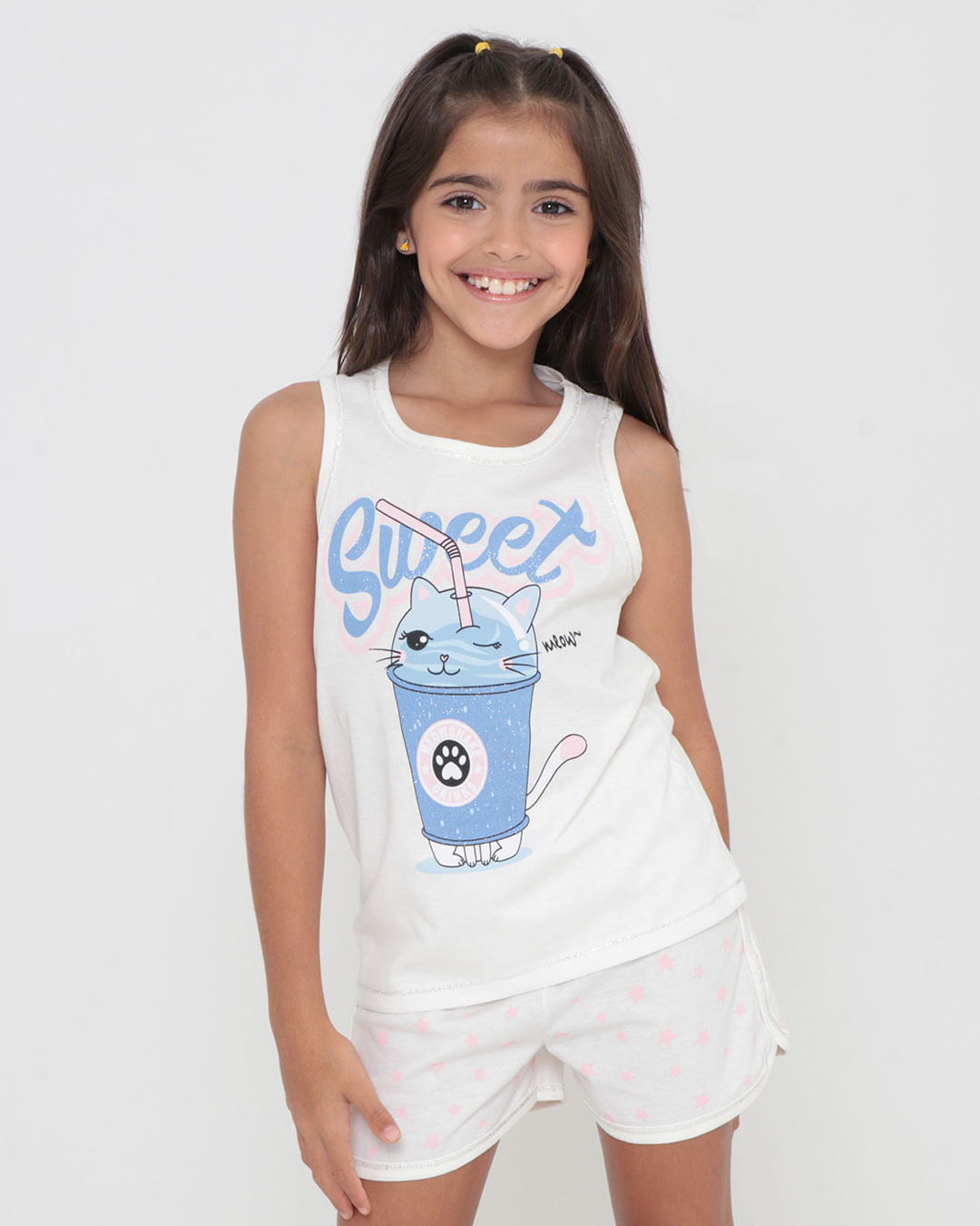 Pijama Infantil Regata Lurex Estampa Sweet Off White | Lojas Torra ...