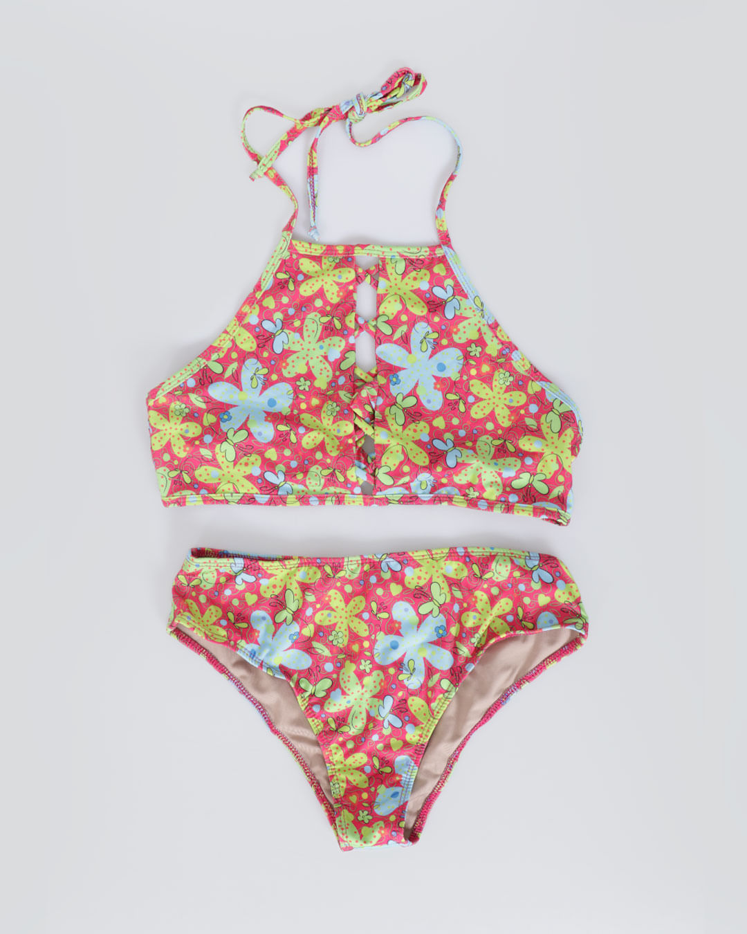 Conjunto Biquíni Juvenil Floral Rosa | Lojas Torra