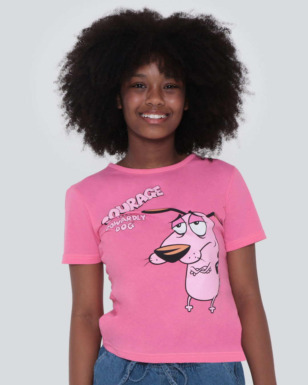 Camiseta Juvenil Estampa Coragem Cartoon Network Rosa | Lojas Torra ...