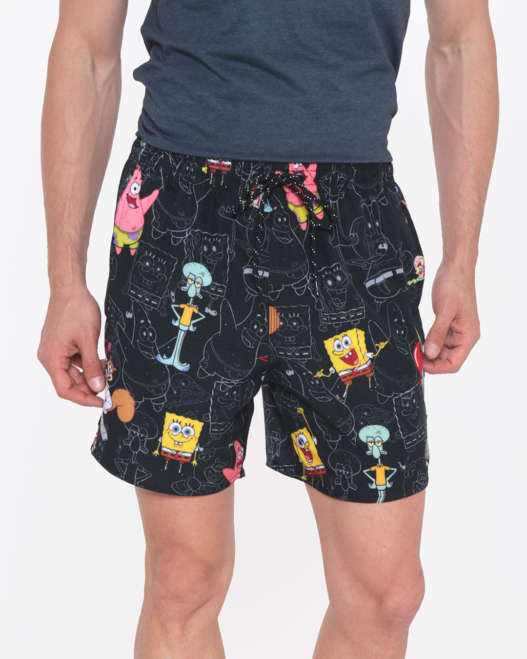Bermuda Masculina Bob Esponja Gangster Preto | Lojas Torra - Lojas Torra