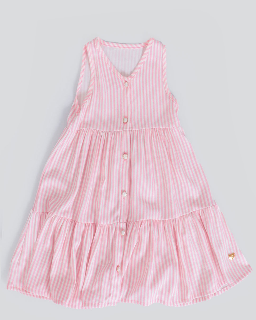Vestido Bebê Viscose Regata Listrado Rosa | Lojas Torra - Lojas Torra
