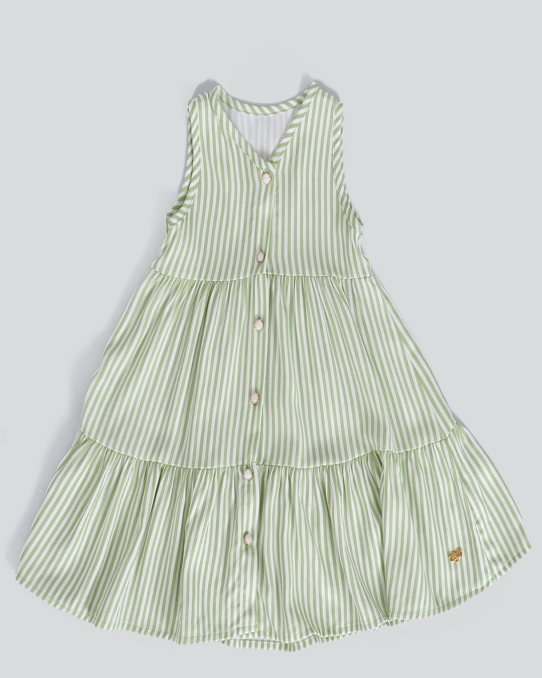 Vestido Bebê Viscose Regata Listrado Verde | Lojas Torra - Lojas Torra
