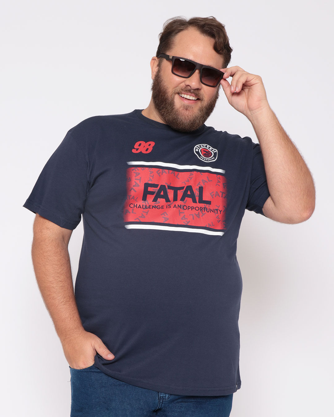 Camiseta Plus Size Masculina Estampada Fatal Marinho | Lojas Torra ...