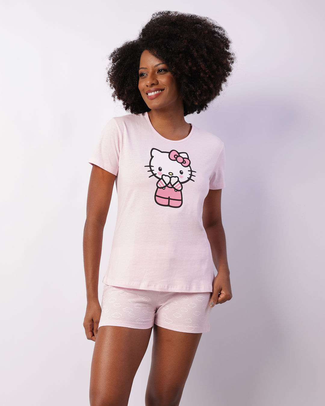 Pijama Feminino Curto Hello Kitty Rosa