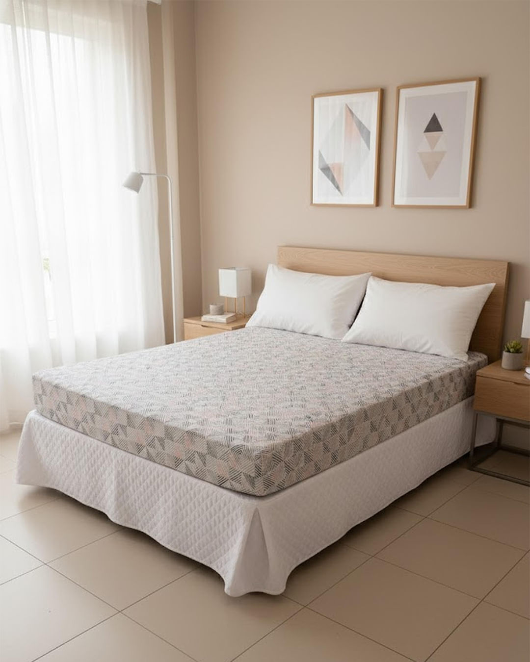 Lençol com Elástico Andreza Casal Estampado Branco