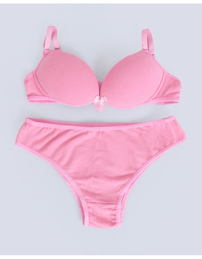 Conjunto Lingerie Juvenil Com Bojo Algodão Rosa | Lojas Torra - Lojas Torra