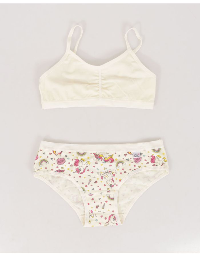 Conjunto Lingerie Juvenil Com Bojo Algodão Bege | Lojas Torra - Lojas Torra